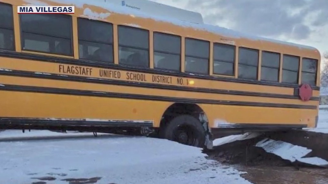 Flagstaff school bus gets stuck in sinkhole as recent storms put ...